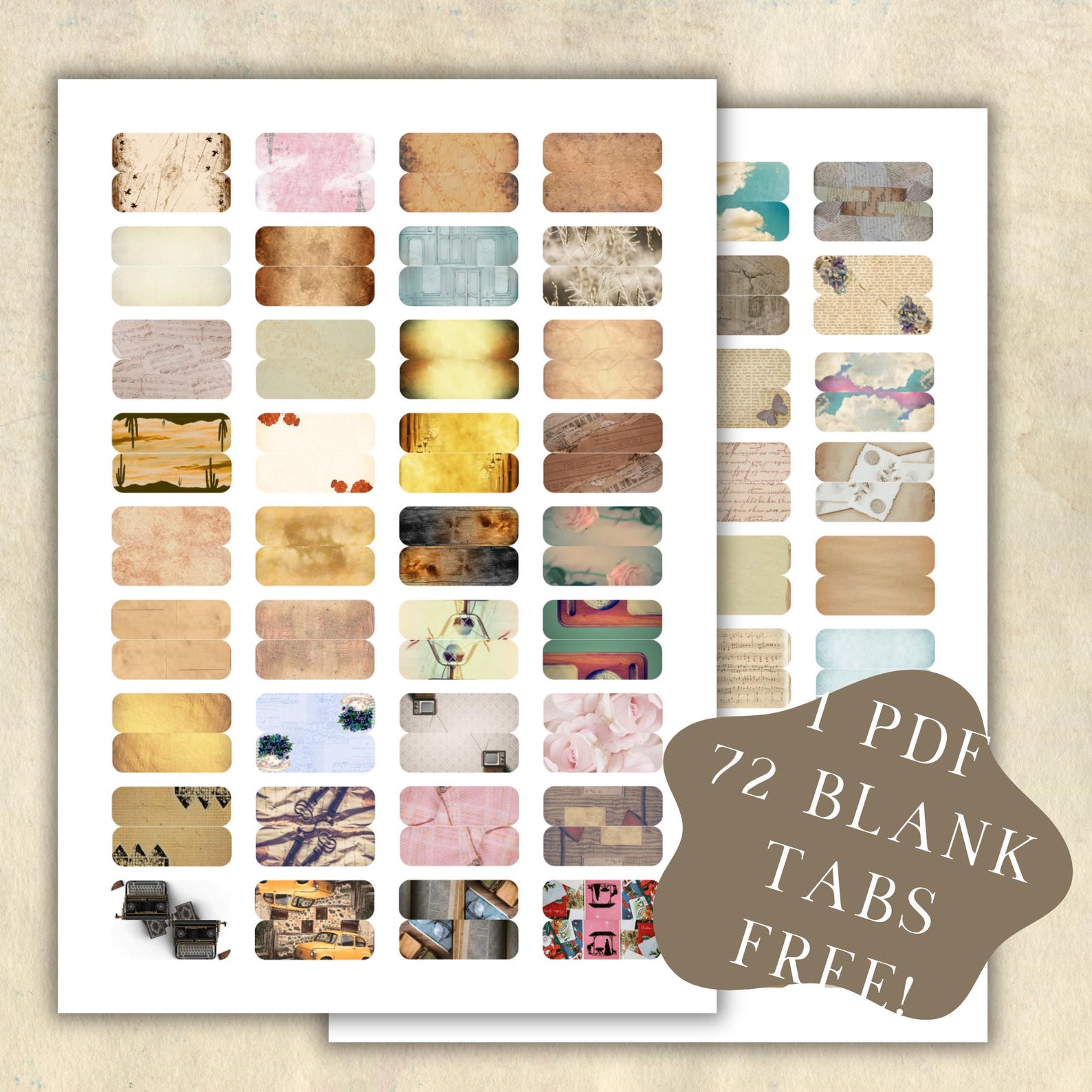 Printable Vintage Bible Tabs | Bible Journaling | 66 Books of the Bible ...