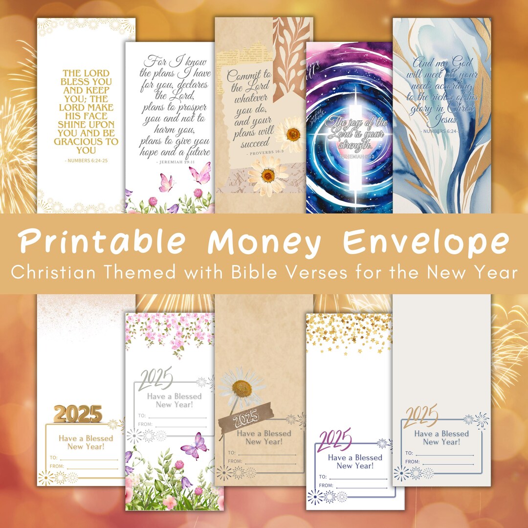 Printable Money Envelopes New Year Gift Wallet Christian Themed With ...