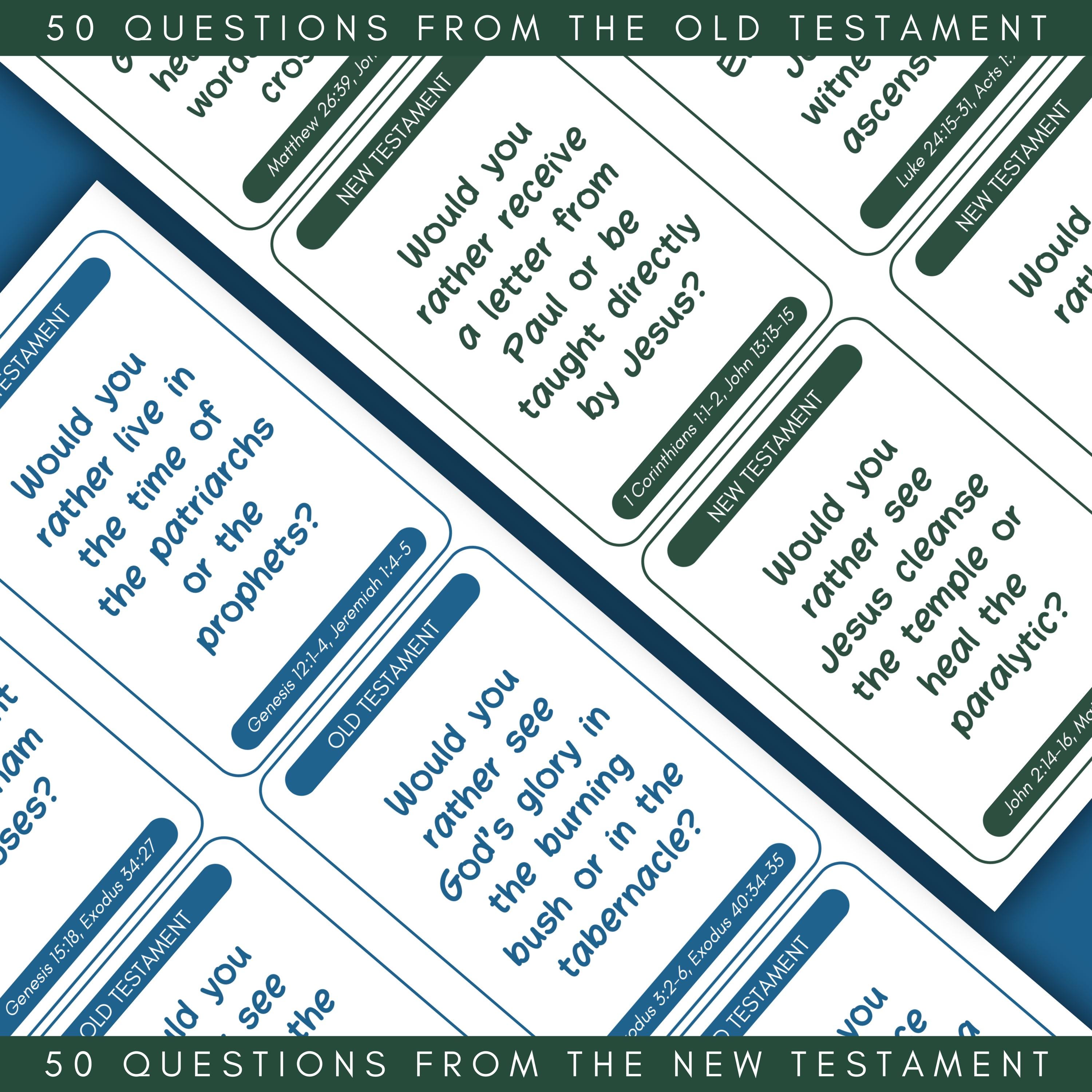 100 Printable "would You Rather?" Questions From the Bible | Old and ...