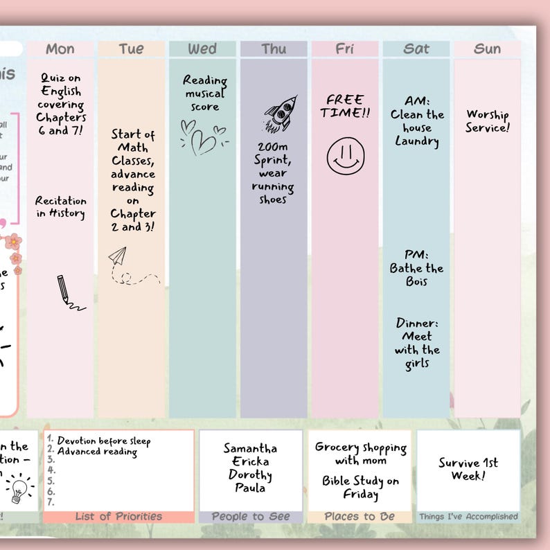 Bible Verses Weekly Planner | Printable | Colorful Pastel | Verse of ...