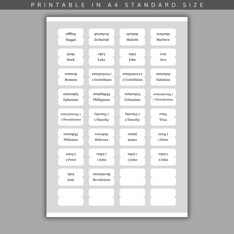 Printable Minimalist Bible Tabs Bible Journaling 66 Books of the Bible ...