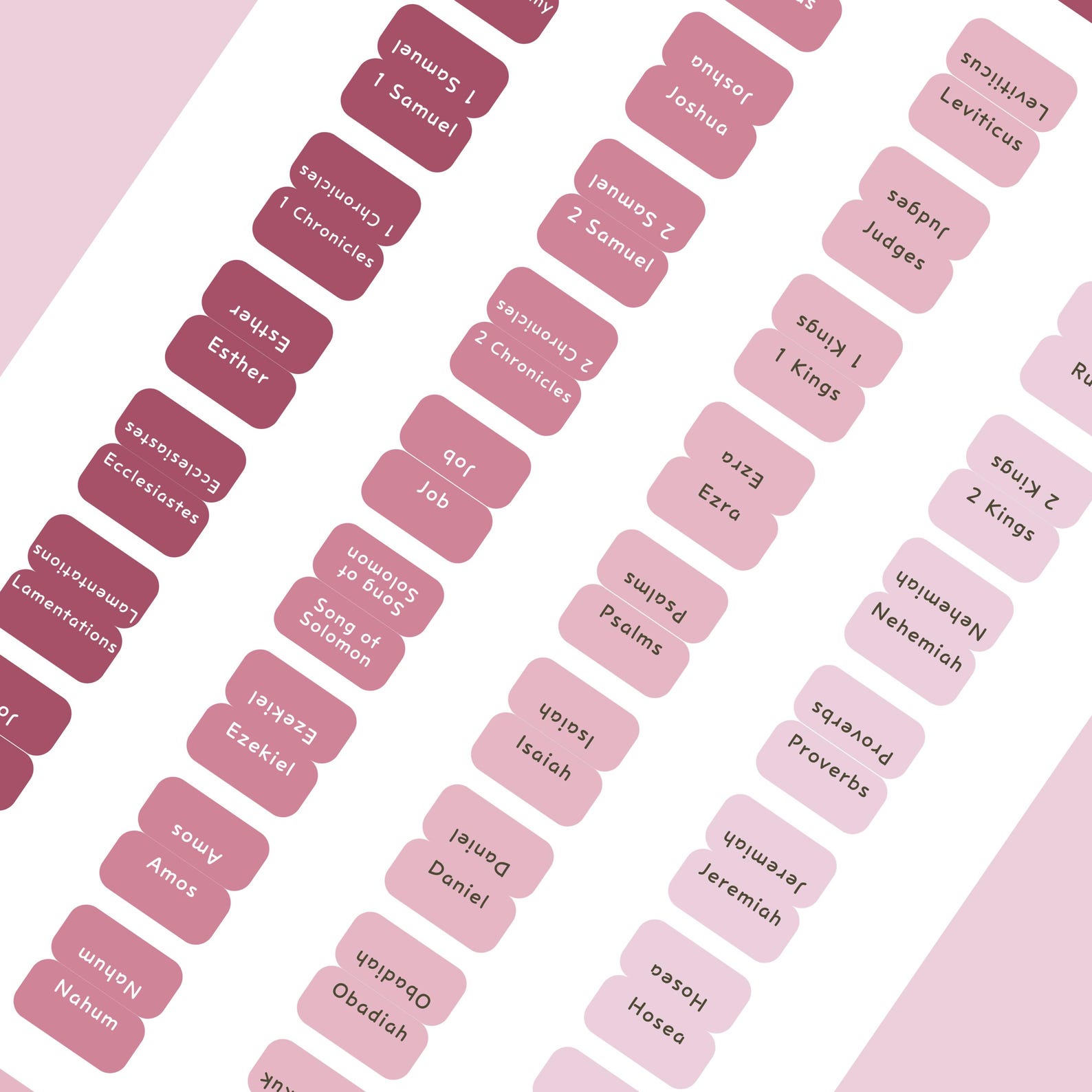 Printable Pink Bible Tabs | Bible Journaling | 66 Books of the Bible ...