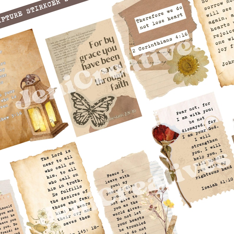 Vintage Scripture Scraps | Junk Journal | Bible Journaling | Faith ...