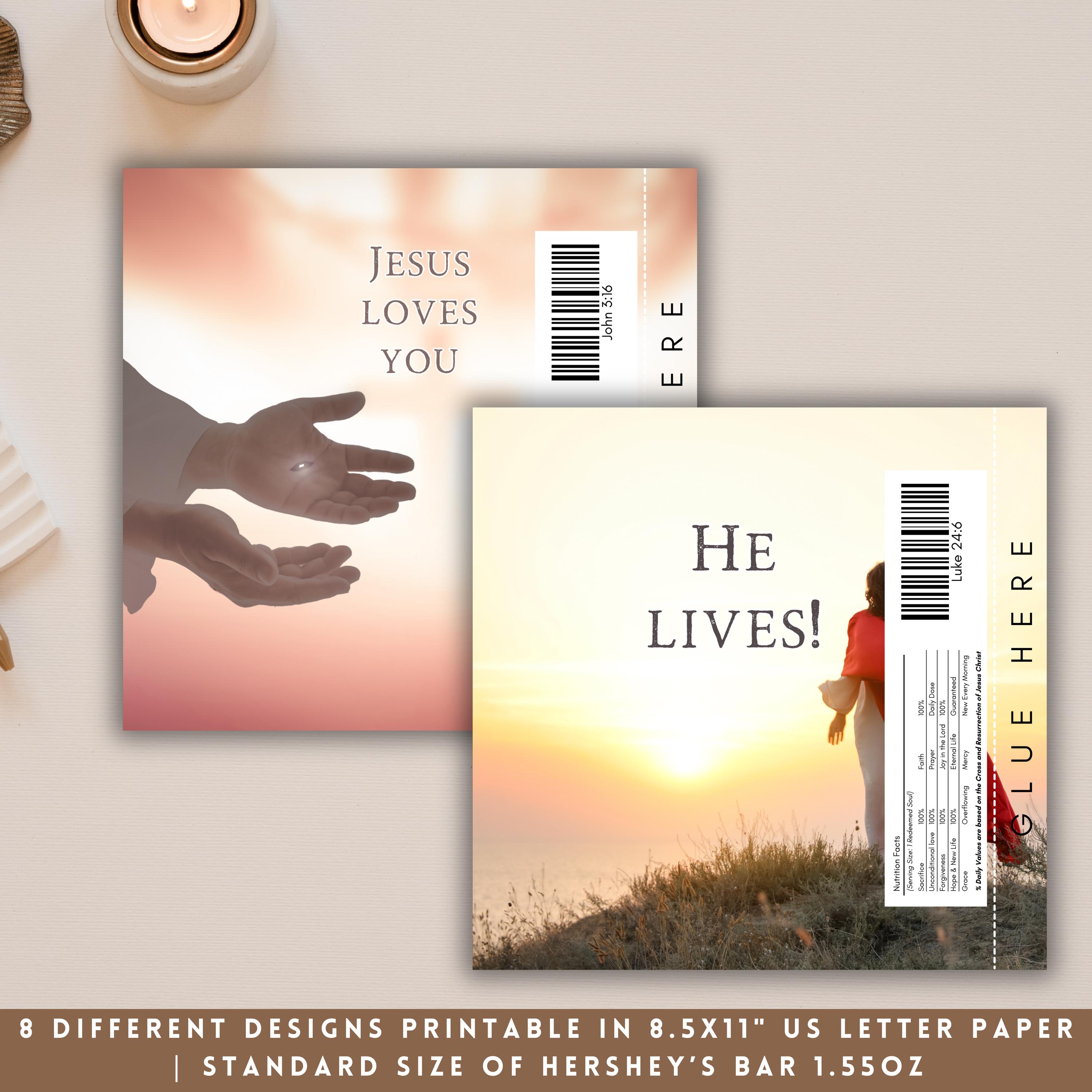 Printable Chocolate Bar Wrapper With Bible Verses | Easter Candy Bar ...