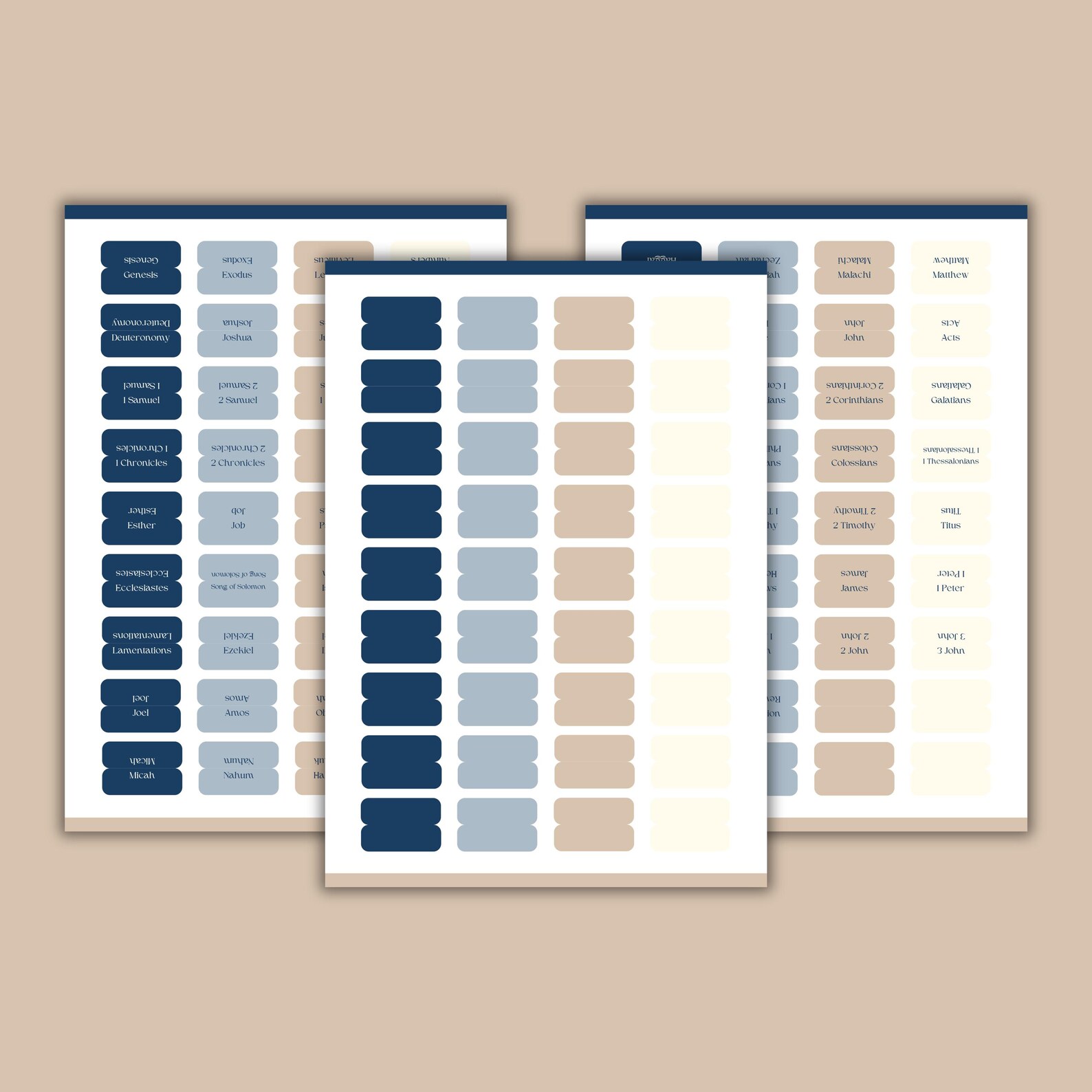 Printable Blue Cream Bible Tabs | Bible Journaling | 66 Books of the ...