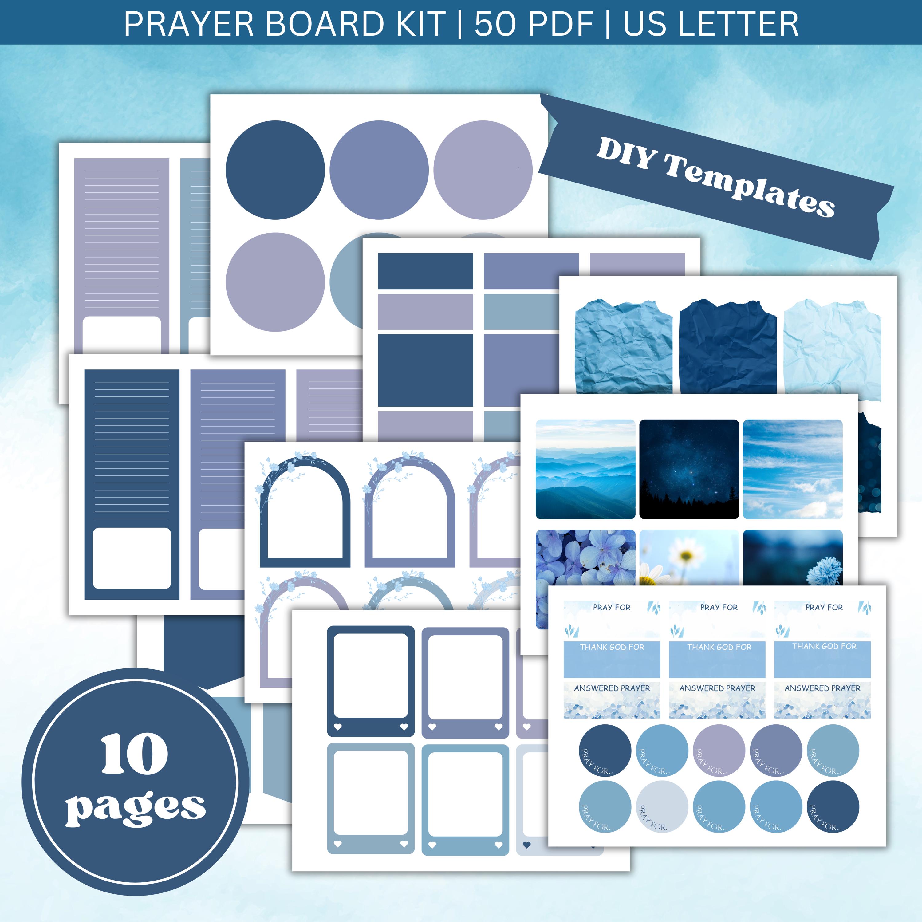 Printable Blue Sky Prayer Board Kit: Christian Photo Wall Collage - Etsy