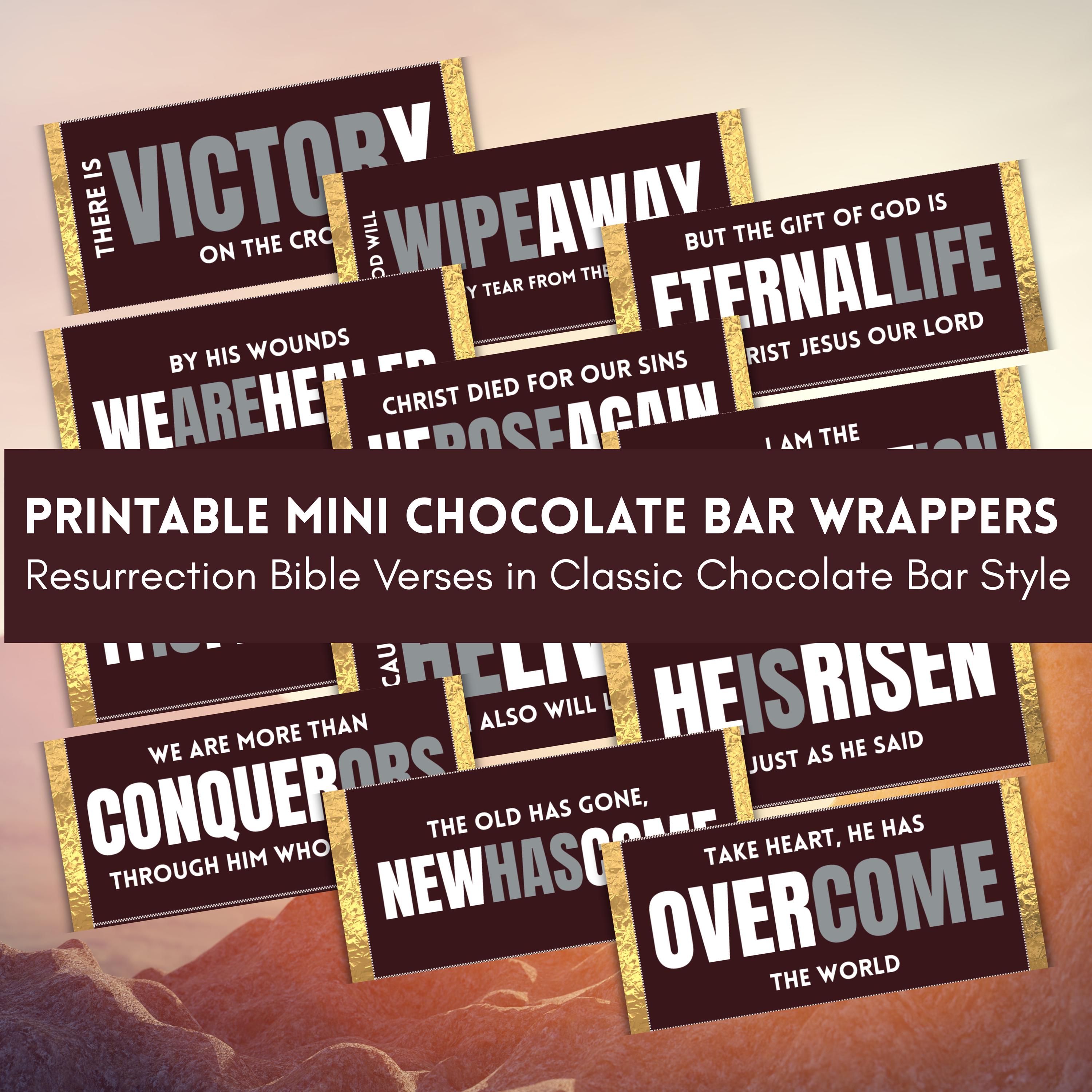 Printable Mini Chocolate Bar Wrapper With Bible Verses | Scripture ...