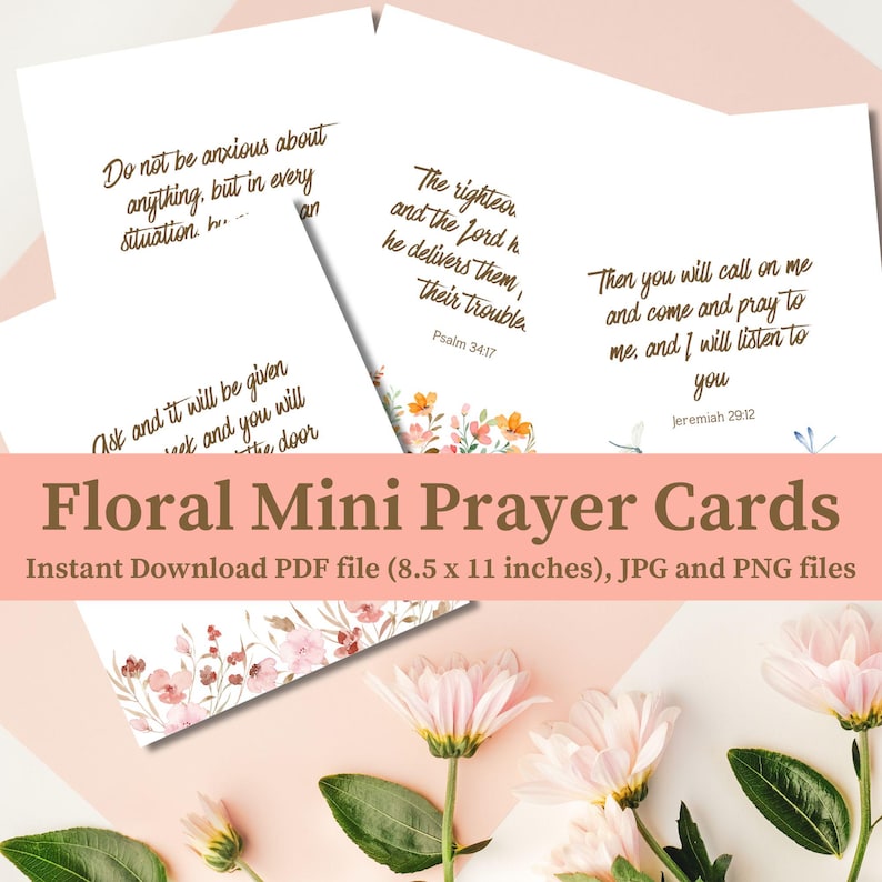 Printable Mini Prayer Cards | Bible Verses & Prayers | Scripture Based ...