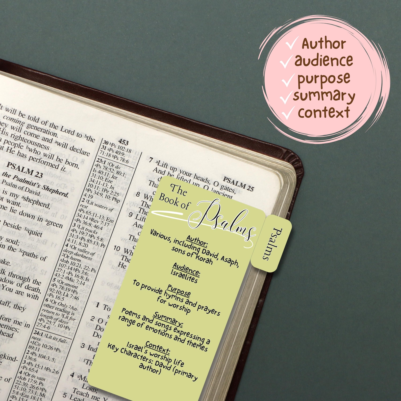 Printable Bible Chapter Summary Bookmark With Tabs | 66 Books of the ...