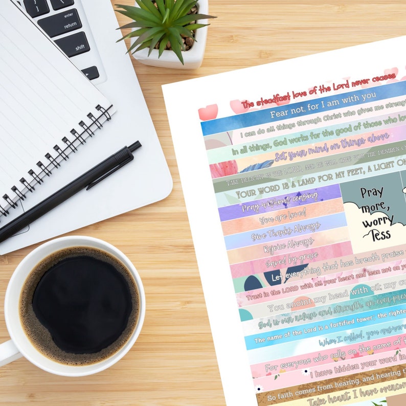 Colorful Bible Stickers Bundle: Washi Tape, Scripture Stickers, Planner ...