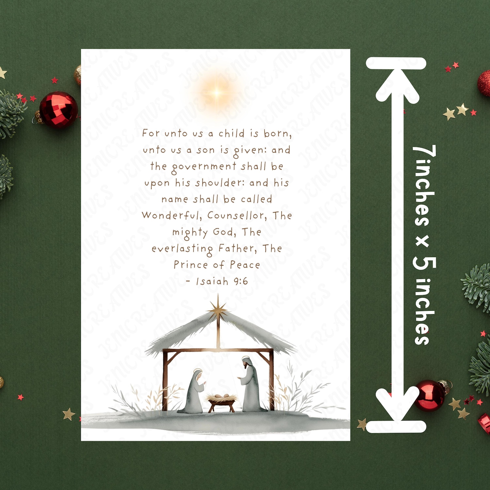 10 Printable Merry Christmas Card, Bible Verse Christian Card, Nativity ...
