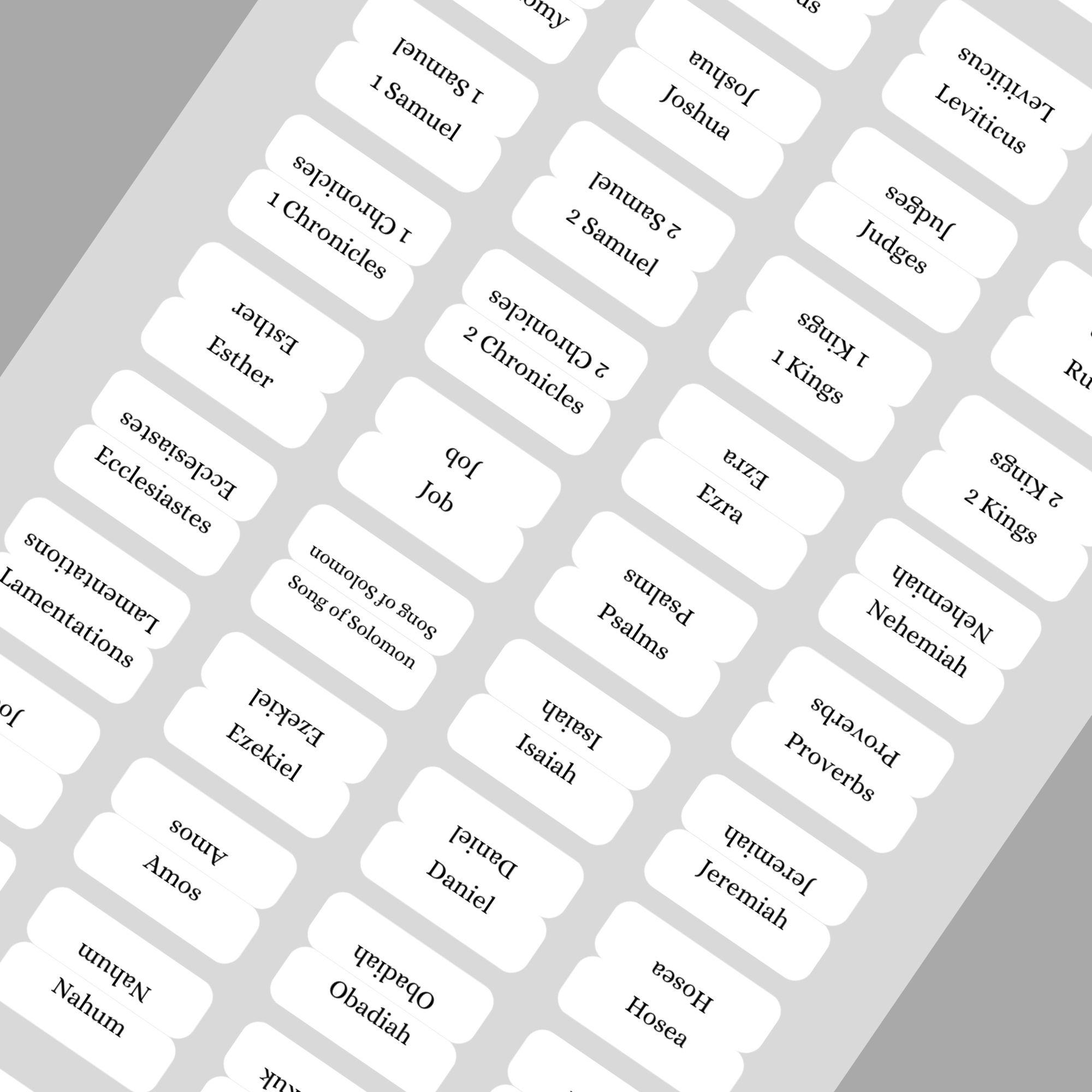 Printable Minimalist Bible Tabs | Bible Journaling | 66 Books of the ...