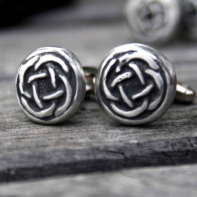 Cufflinks Celtic Knot Rustic Hand Cast Soldered Pewter - Etsy
