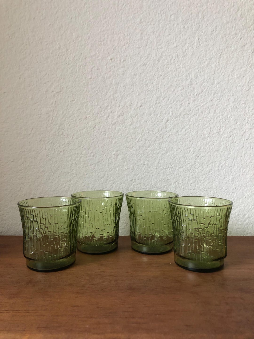 Vintage Green Anchor Hocking Juice Glasses Set of 4 - Etsy