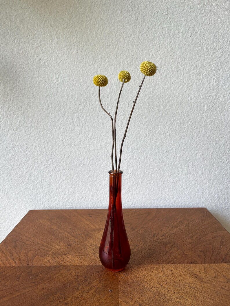 Vintage Red Orange Glass Vase - Etsy