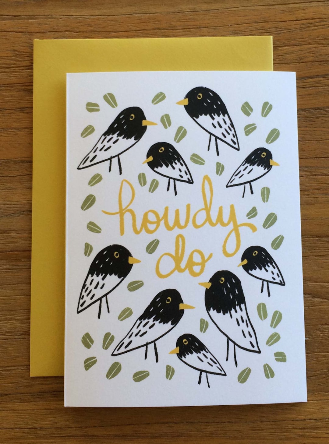 Howdy Do Graphic Bird Illustrated Greeting Card - Etsy