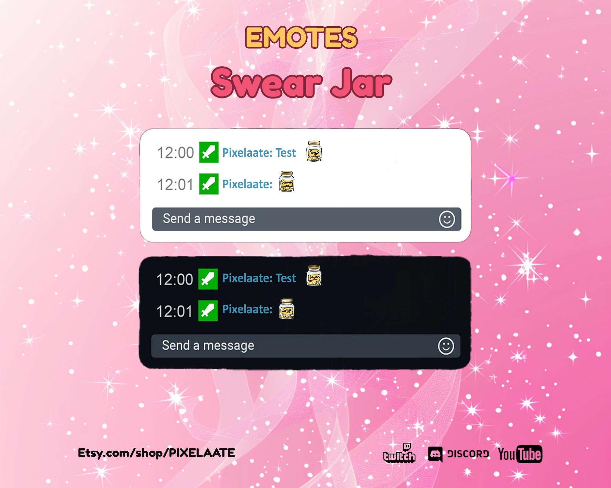 Cute Swear Jar Channel Point Swear Jar Emote Adorable Kawaii Emojis ...