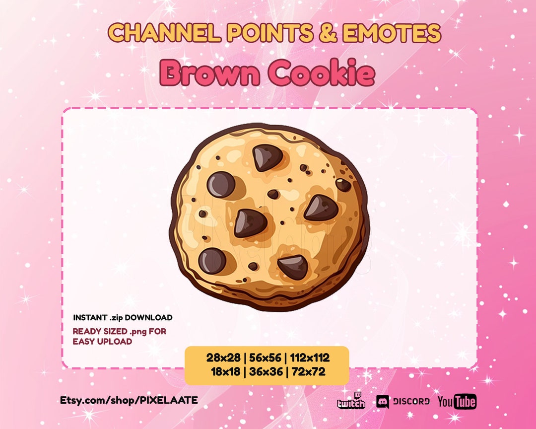 Cute Brown Cookie Channel Point | Brown Cookie Emote | Kawaii Cookie ...