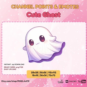 Cute Ghost Channel Point | Ghost Emote | Kawaii Ghost Channel Points ...