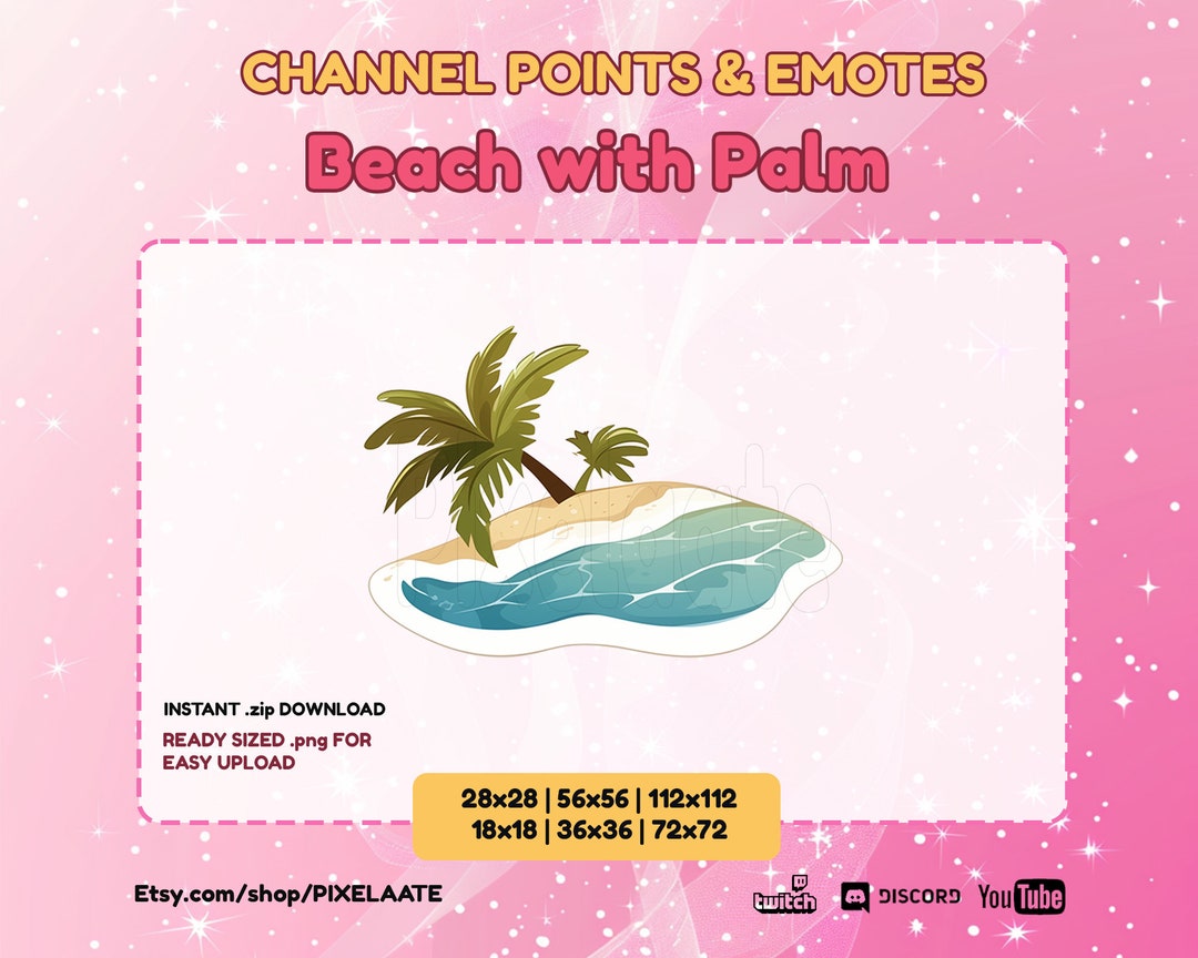 Cute Palm Beach Channel Point Palm Beach Emote Adorable Kawaii Emojis ...