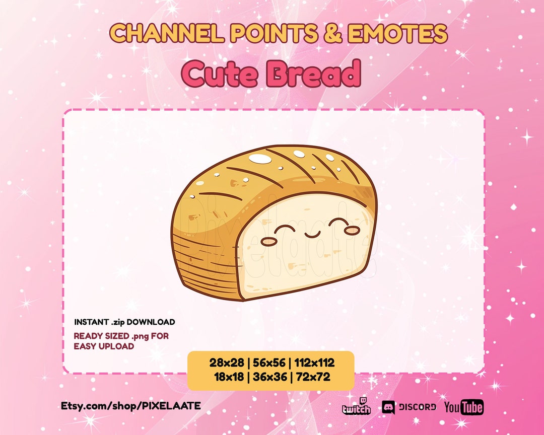 Cute Bread Channel Point Twitch Emote Twitch Channel Point Twitch ...