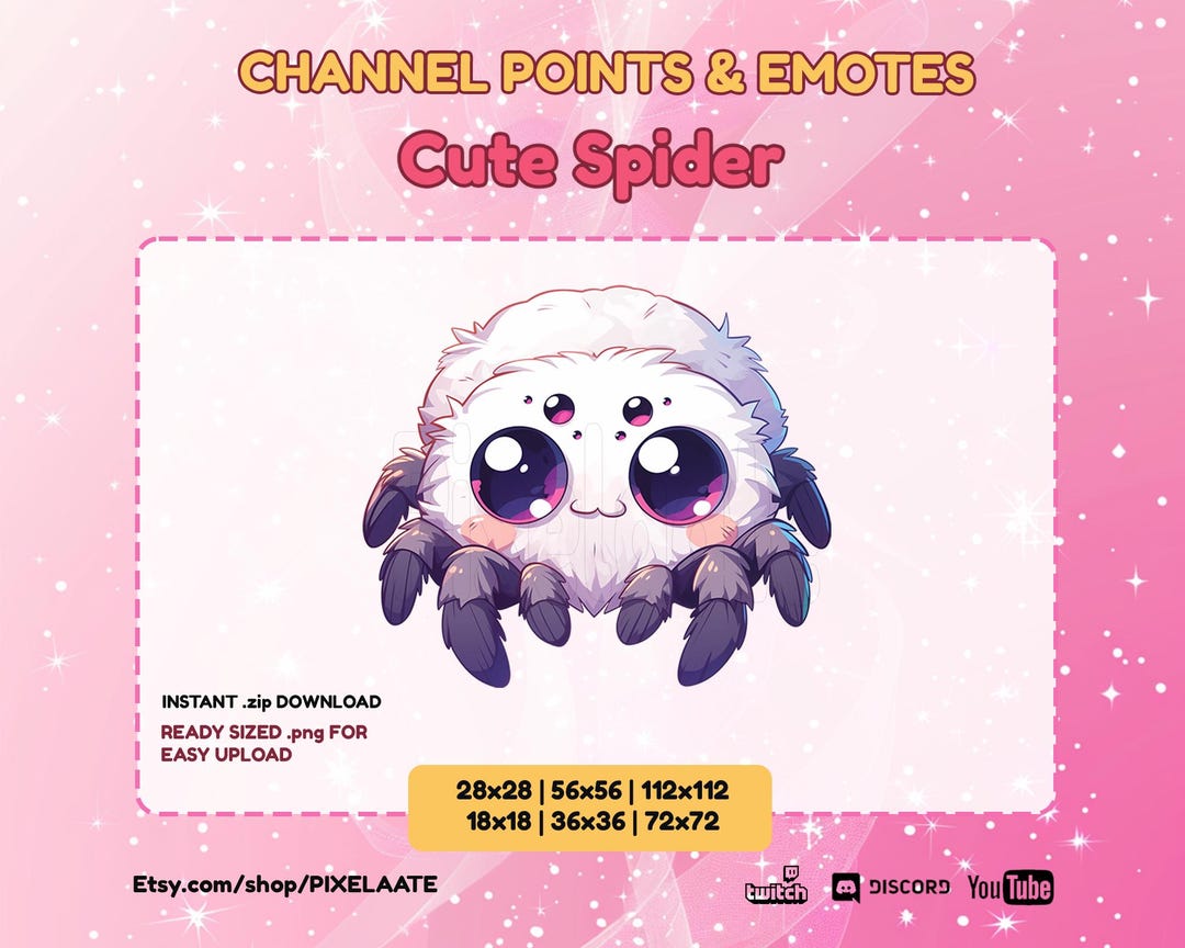 Cute Spider Channel Point | Spider Emote | Kawaii Spider Channel Points ...