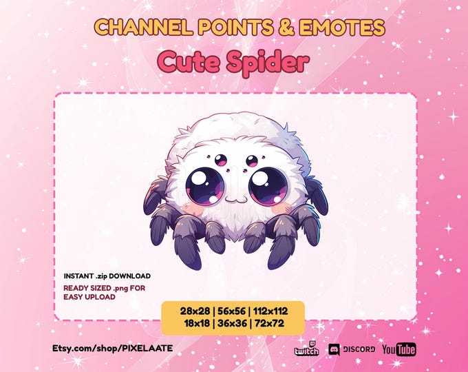 Cute Spider Channel Point | Spider Emote | Kawaii Spider Channel Points ...