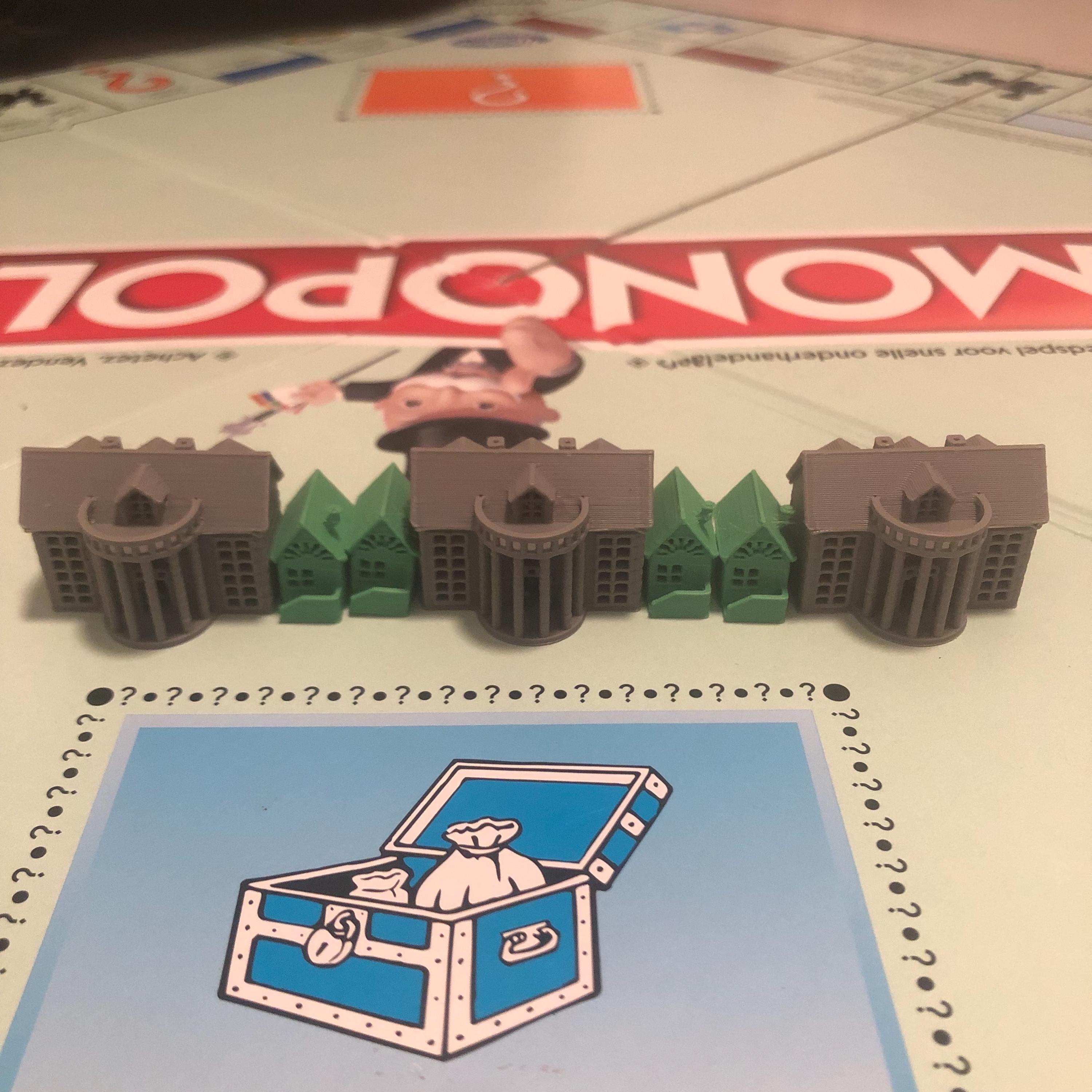 Monopoly House and Hotel 3D Printed Monopoly Buildings - 32 Houses ...