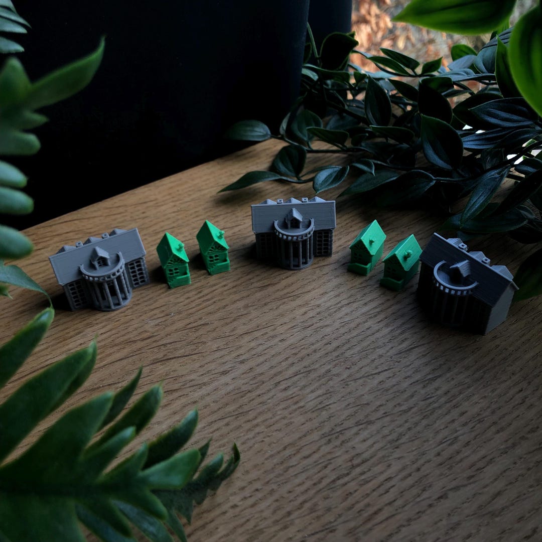 Monopoly House and Hotel 3D Printed Monopoly Buildings - 32 Houses ...