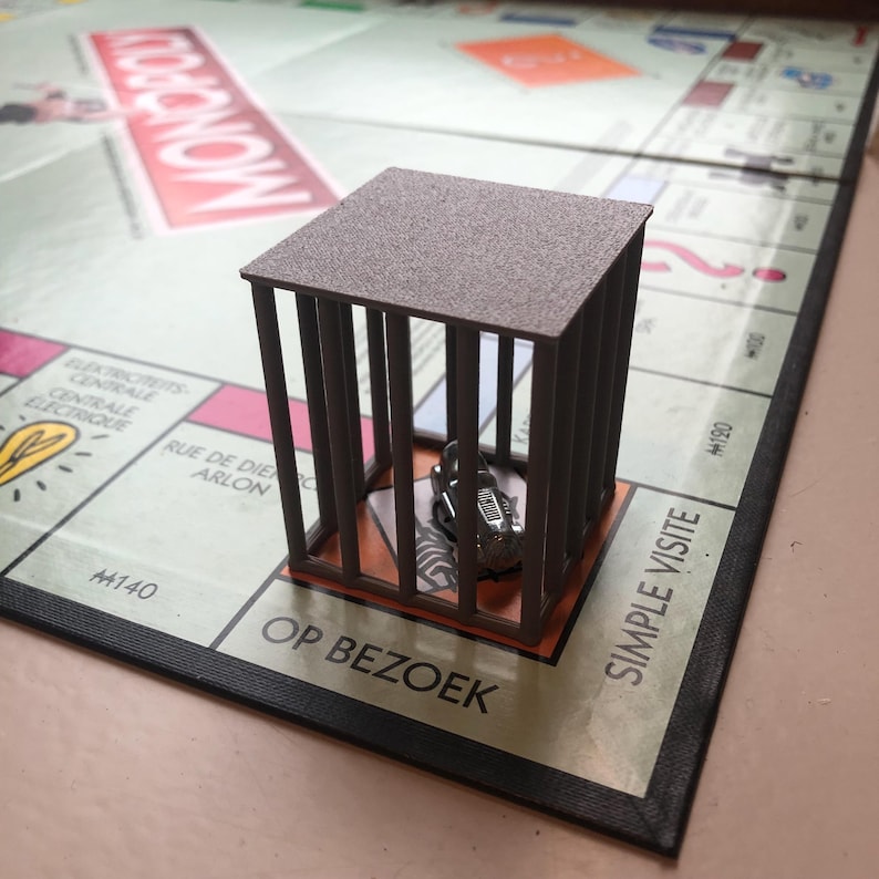 Monopoly Jail Upgrade 3D Printed Monopoly Prison - Cell for Monopoly ...