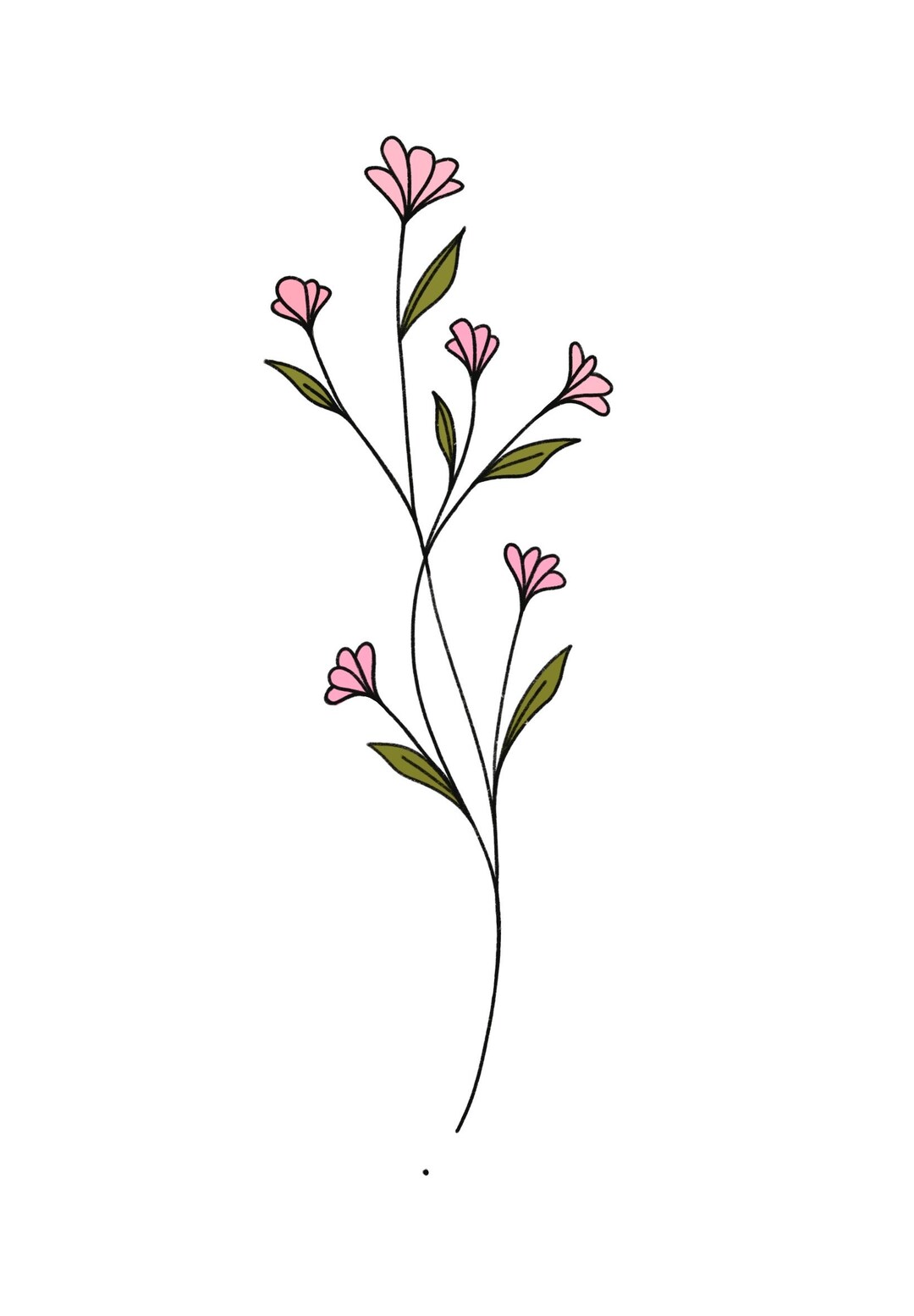 Cartoon Line Art Flowers Digital Art Prints - Etsy