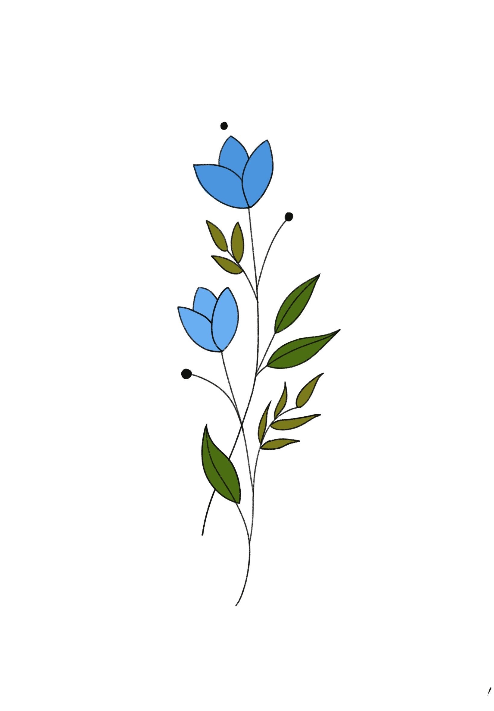 Cartoon Line Art Flowers Digital Art Prints - Etsy