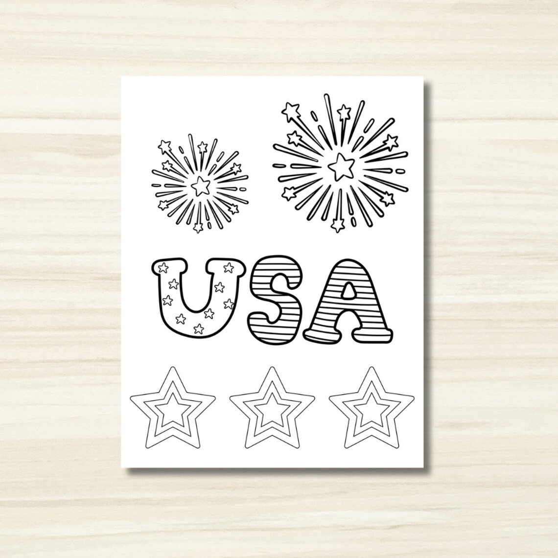 Printable 4th of July Coloring Pages, Six Coloring Pages for Kids, 4th ...