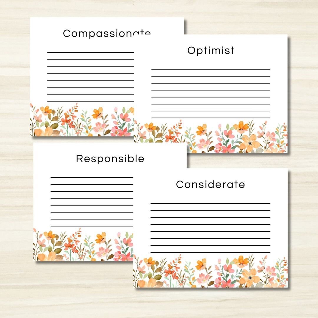 Value Notecards, Teaching Tool, Family Cards, Teaching Cards, Family ...