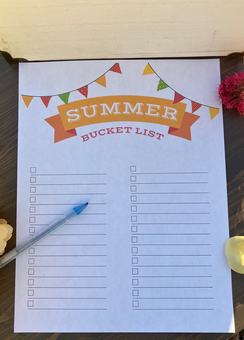 Summer Bucket List, DIY Summer List, Summer Activity Sheet, Summer To ...