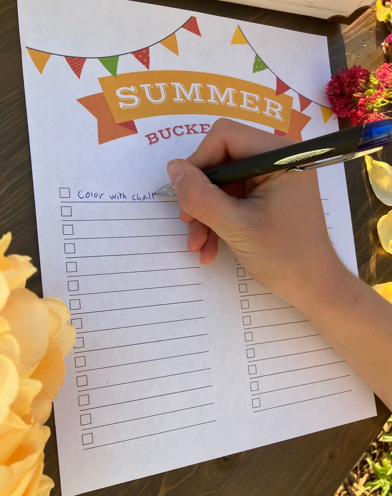 Summer Bucket List, DIY Summer List, Summer Activity Sheet, Summer To ...