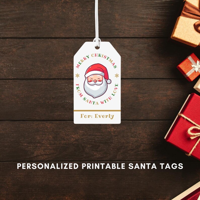 Personalized Santa Tags, Digital Download, Christmas Tags From Santa ...