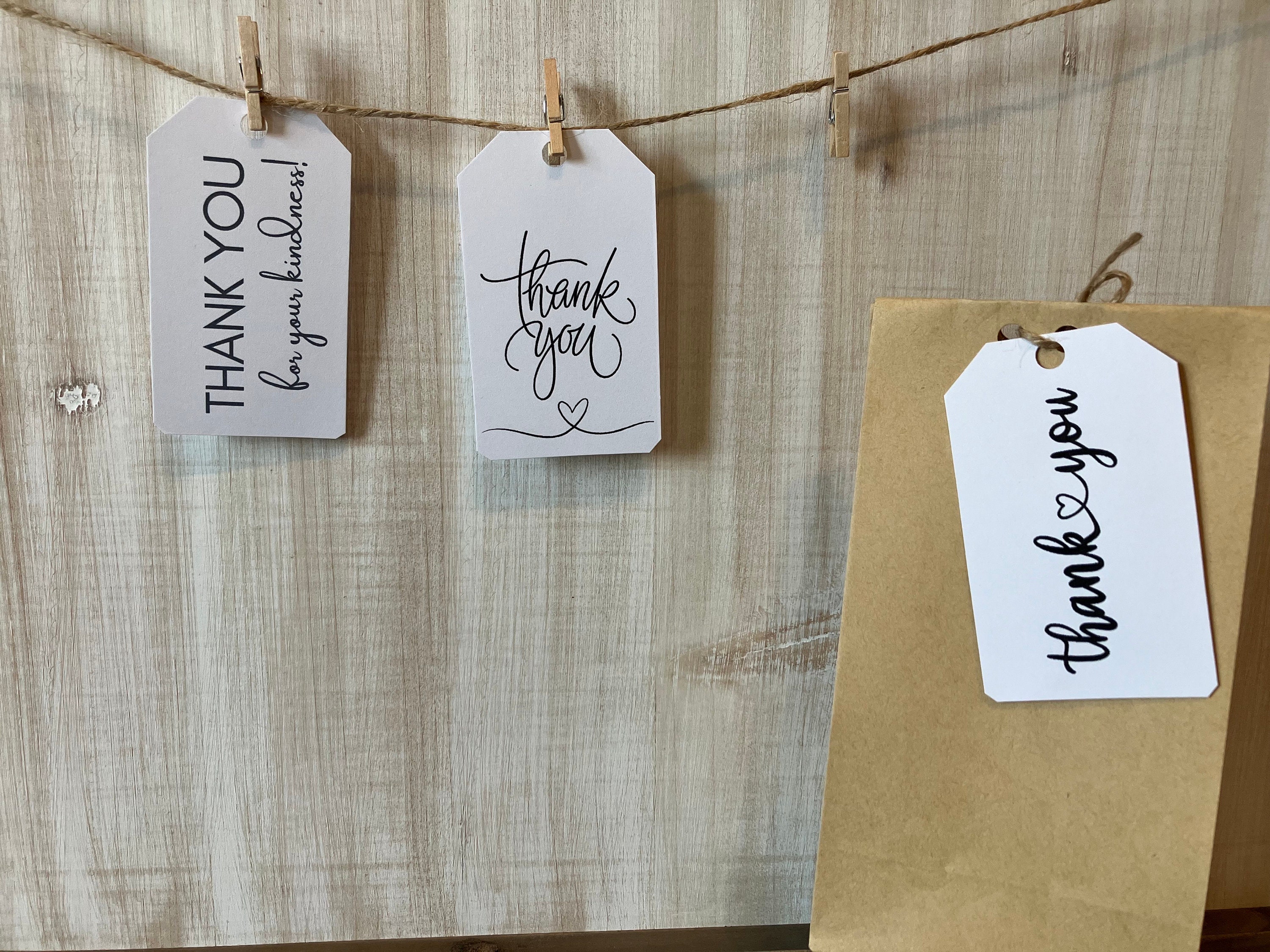 Printable Thank You Tags, Digital Download Thank You Tags, Simple Thank ...