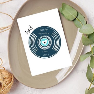 Vinyl Record Father's Day Card just for the Record, I Love You X Father ...