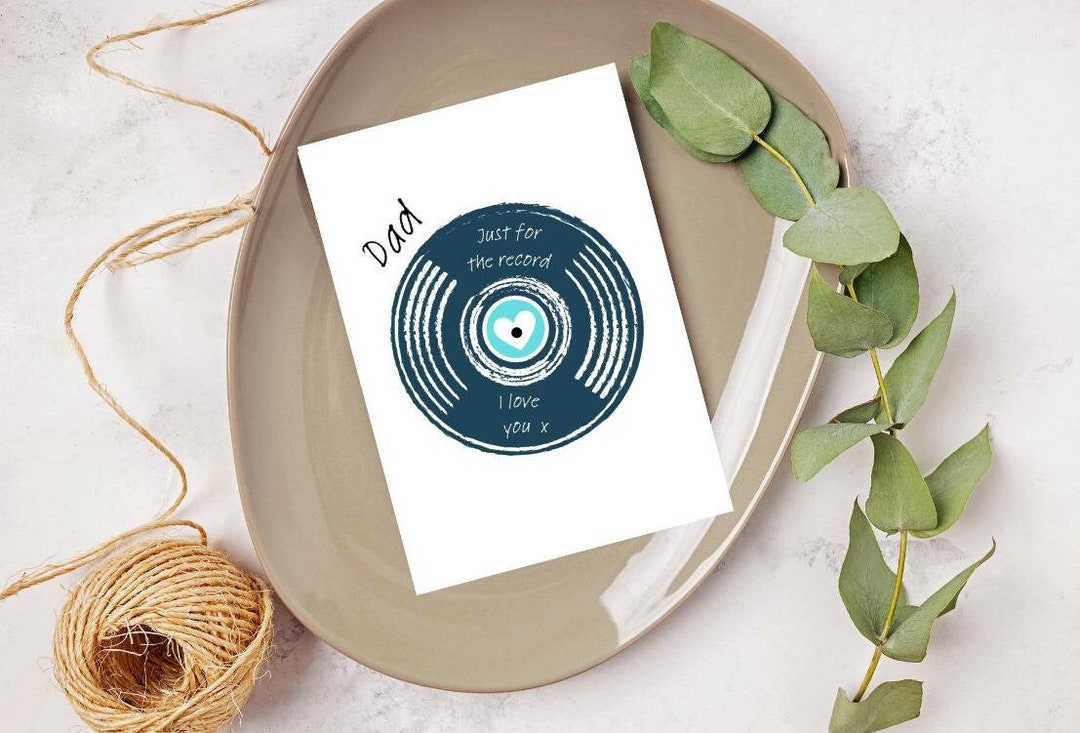 Vinyl Record Father's Day Card just for the Record, I Love You X Father ...