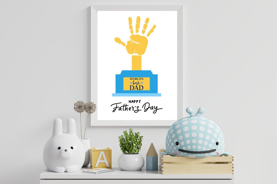 Best Dad Keepsake Handprint Memory Craft, Printable Handprint Art for ...