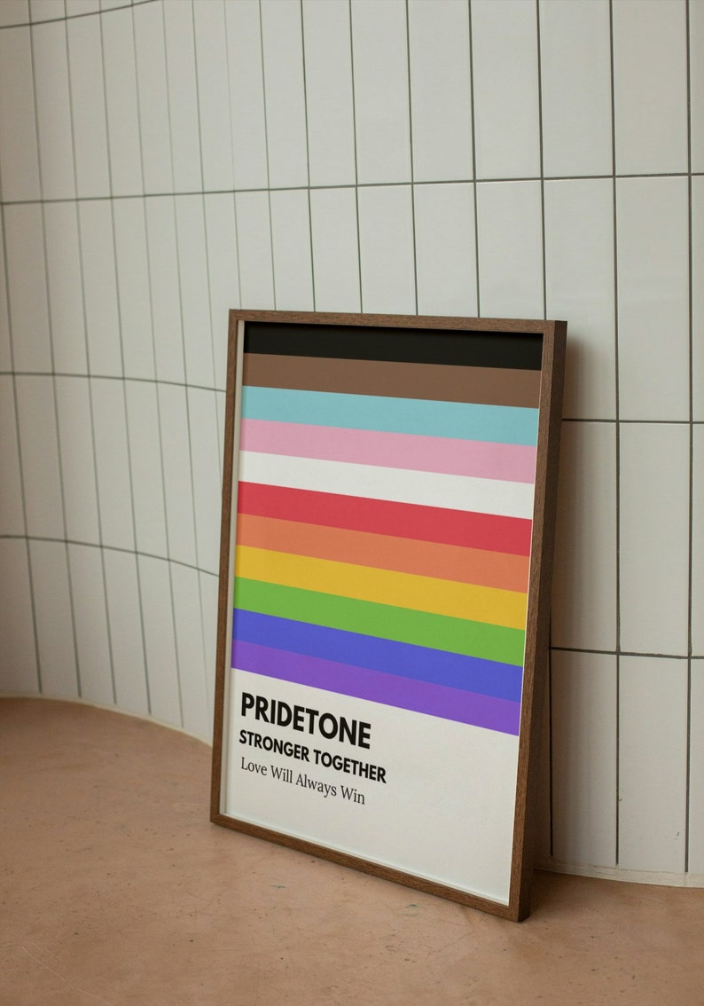 Pride Print Inclusive Pride Flag Pride Home Decor LGBTQ Gift Queer Wall ...