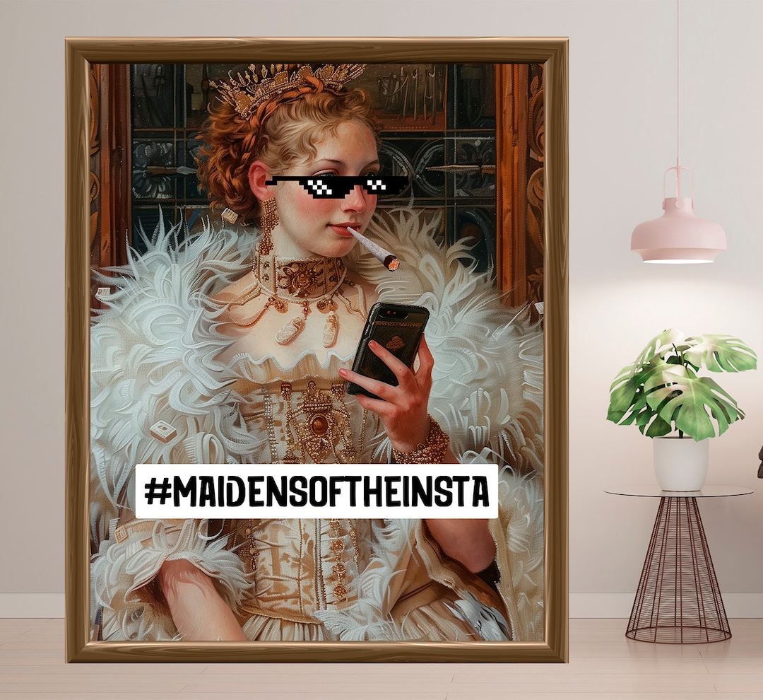 Funny Altered Printable Art Portrait Bold Wall Art Funny Wall Art ...