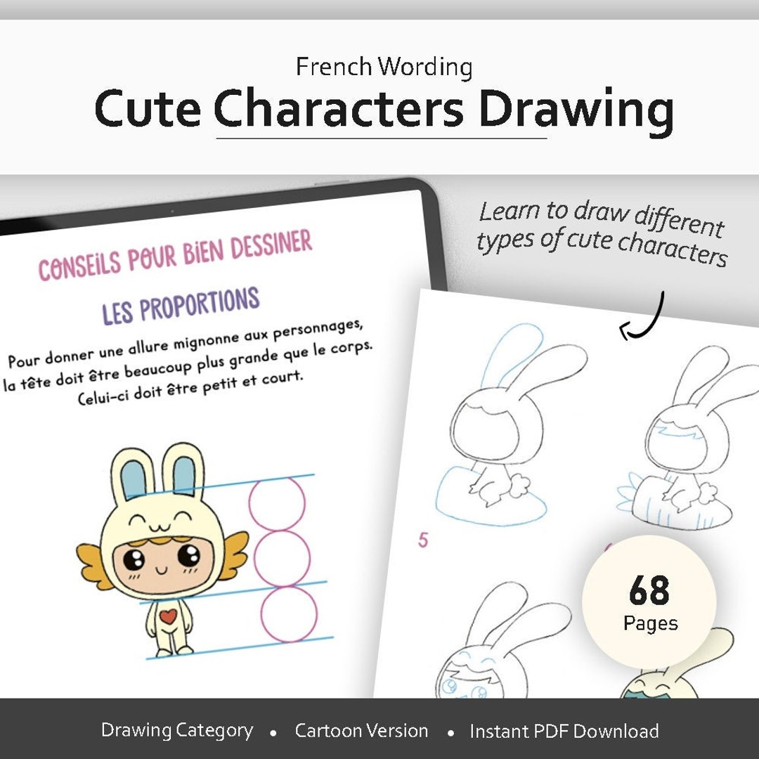 Drawing Cute Characters, Colorful Kawaii Drawing Book for Beginners ...