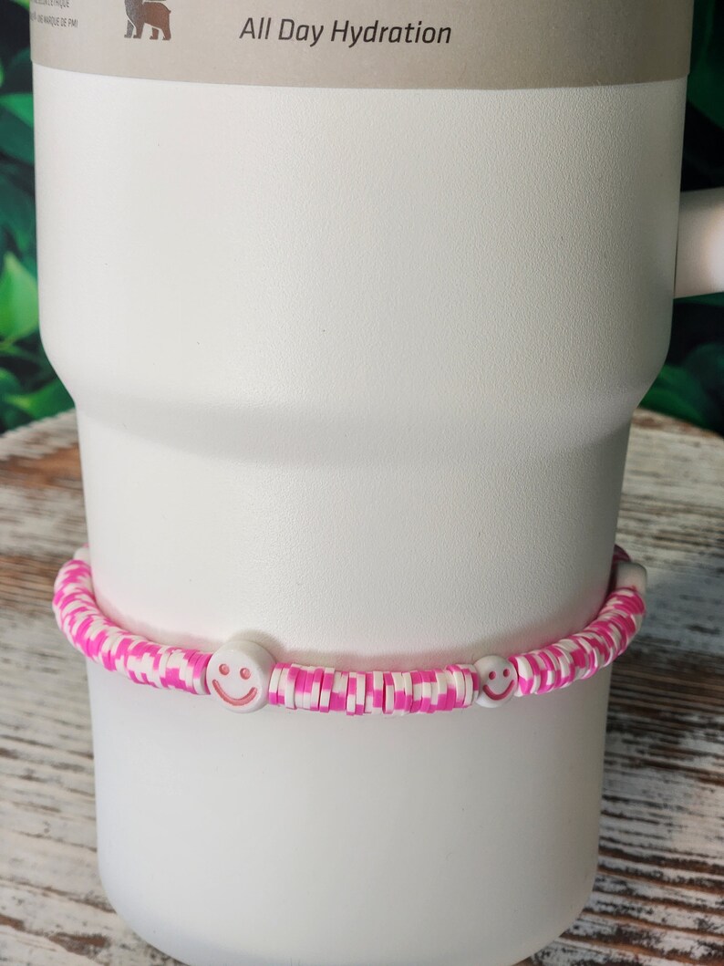 Stanley Cup Bracelets Pink Smiley Face - Etsy