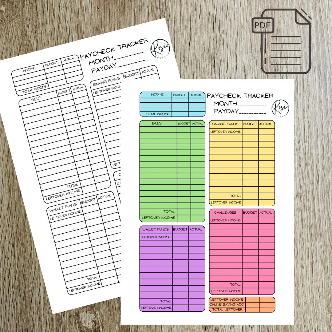Pay Check Tracker *downloadable* / Beginner Budgeting / Cash Stuffing ...