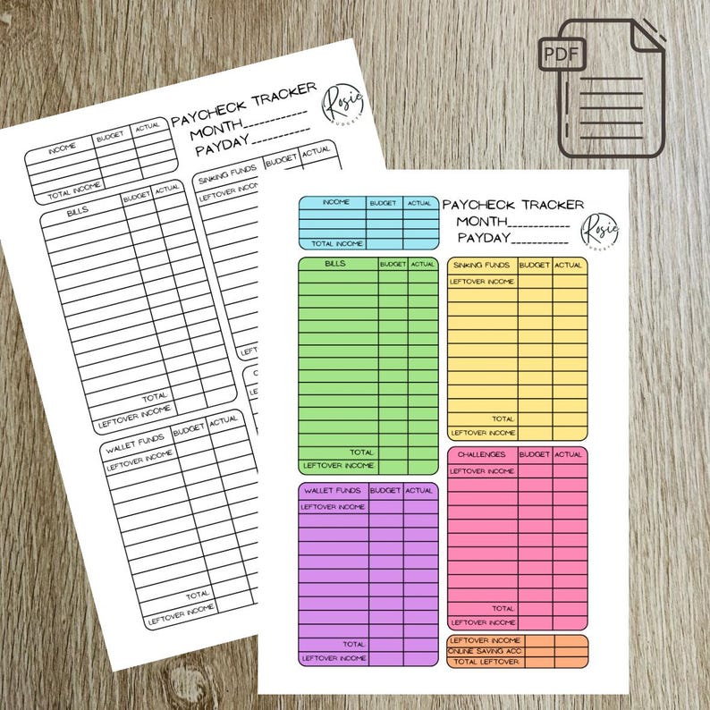 Pay Check Tracker *downloadable* / Beginner Budgeting / Cash Stuffing ...