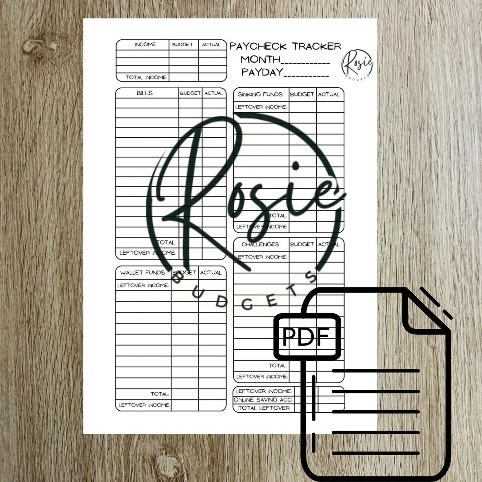Pay Check Tracker *downloadable* / Beginner Budgeting / Cash Stuffing ...