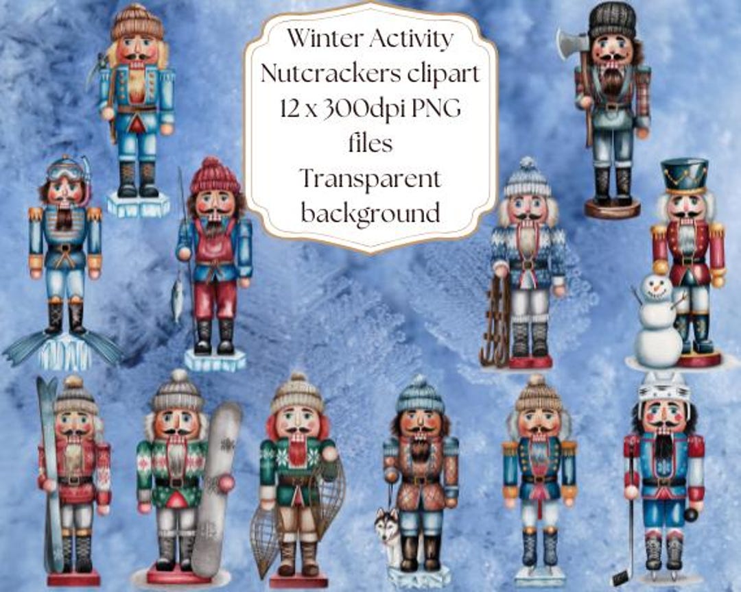 Nutcracker Winter Activities Clipart Png Set, 12 High Resolution PNG ...