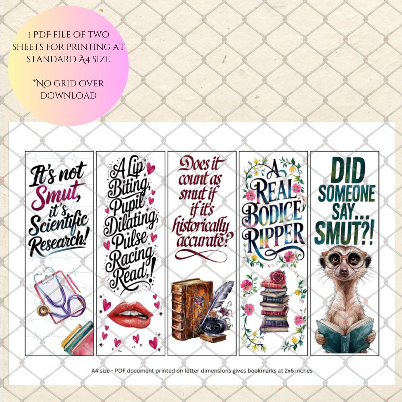 Smut Bookmark PNG Set of 10 High Resolution Files Transparent ...